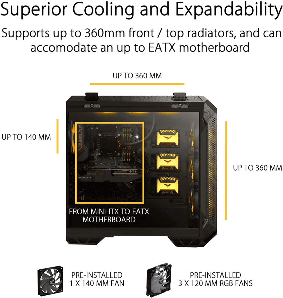 ASUS TUF Gaming GT501 EATX Gaming Case - Black | RB Tech & Games